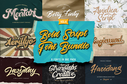 Bold Script Font Bundle Vol 1, a Script Font by StringLabs
