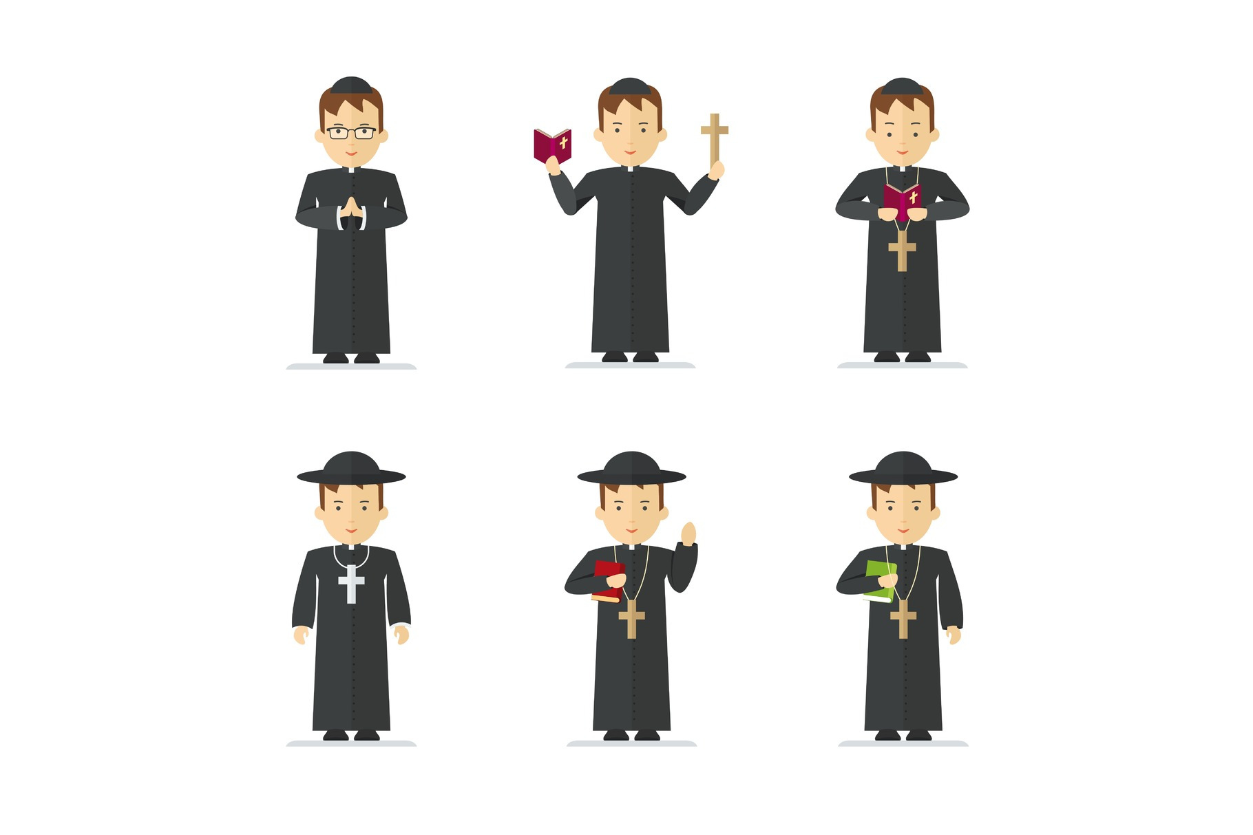 catholic priest character, a Person Illustration by Quarta