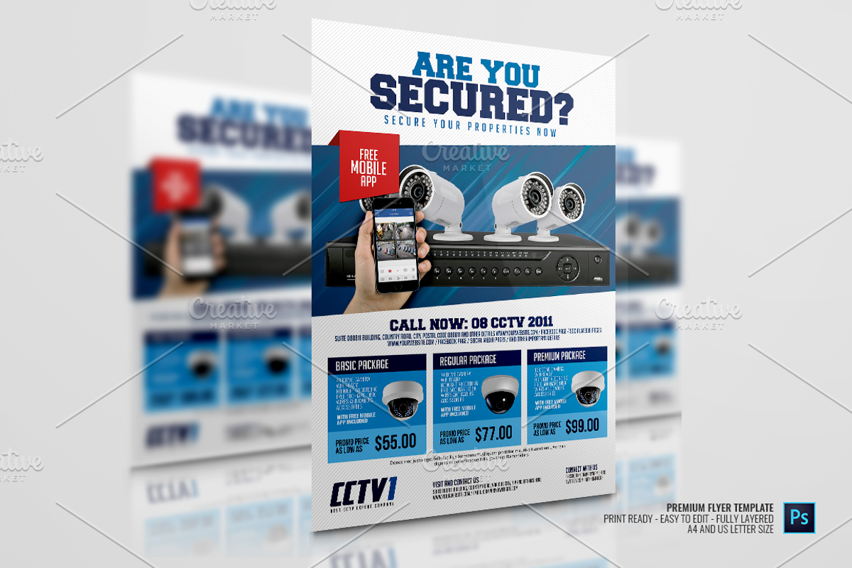 CCTV Package Promotional Flyer, a Flyer Template by PSDPixel