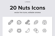 Nuts Line Icons, an Outline Icon by Nadiinko | Creative Market