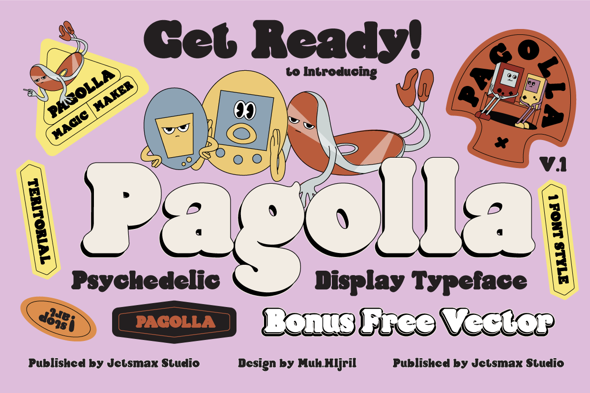Pagolla Display with Free Vector, a Font by Jetsmax® Studio