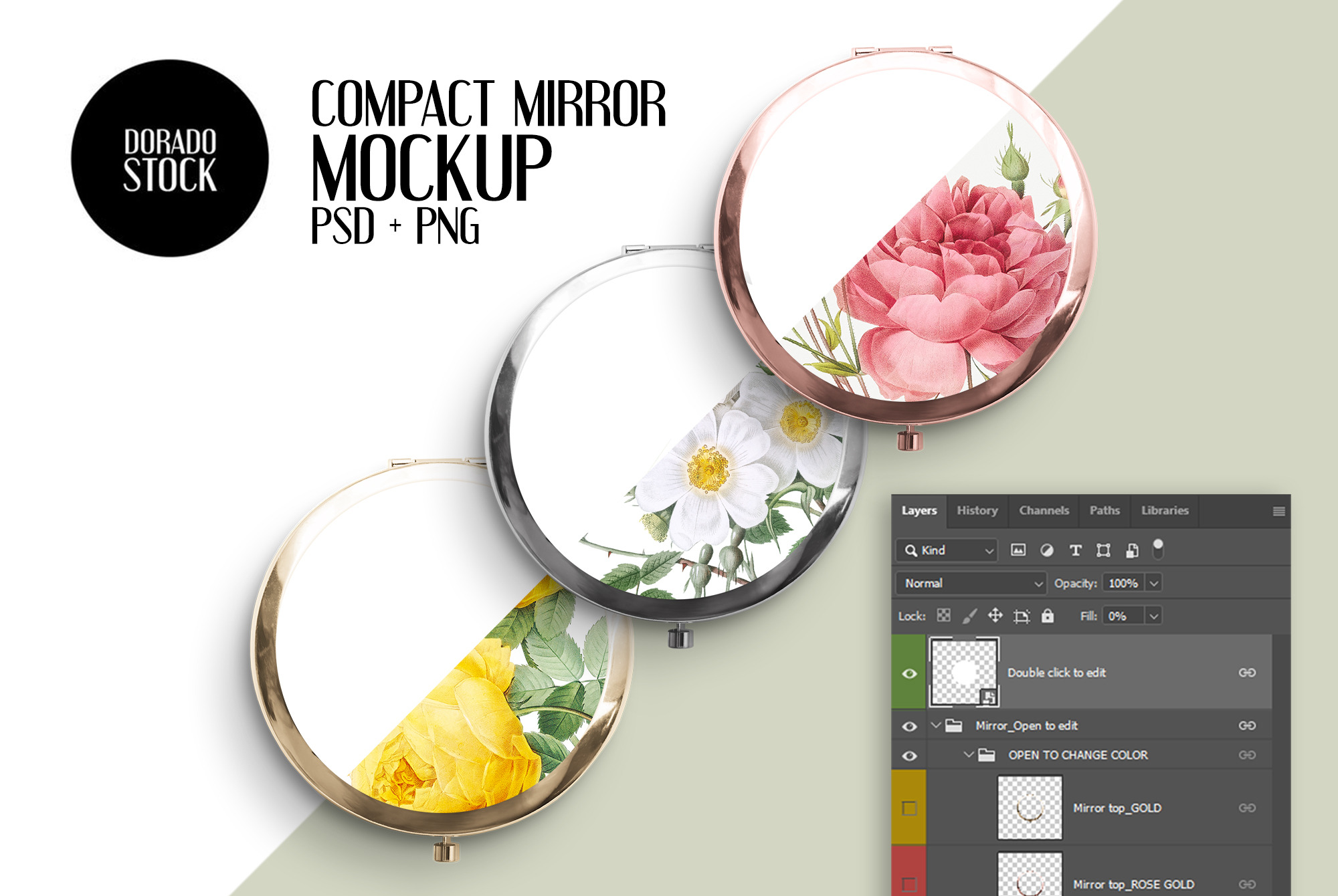 Isolated compact mirror mockup, a Product Mockup by Dorado Stock