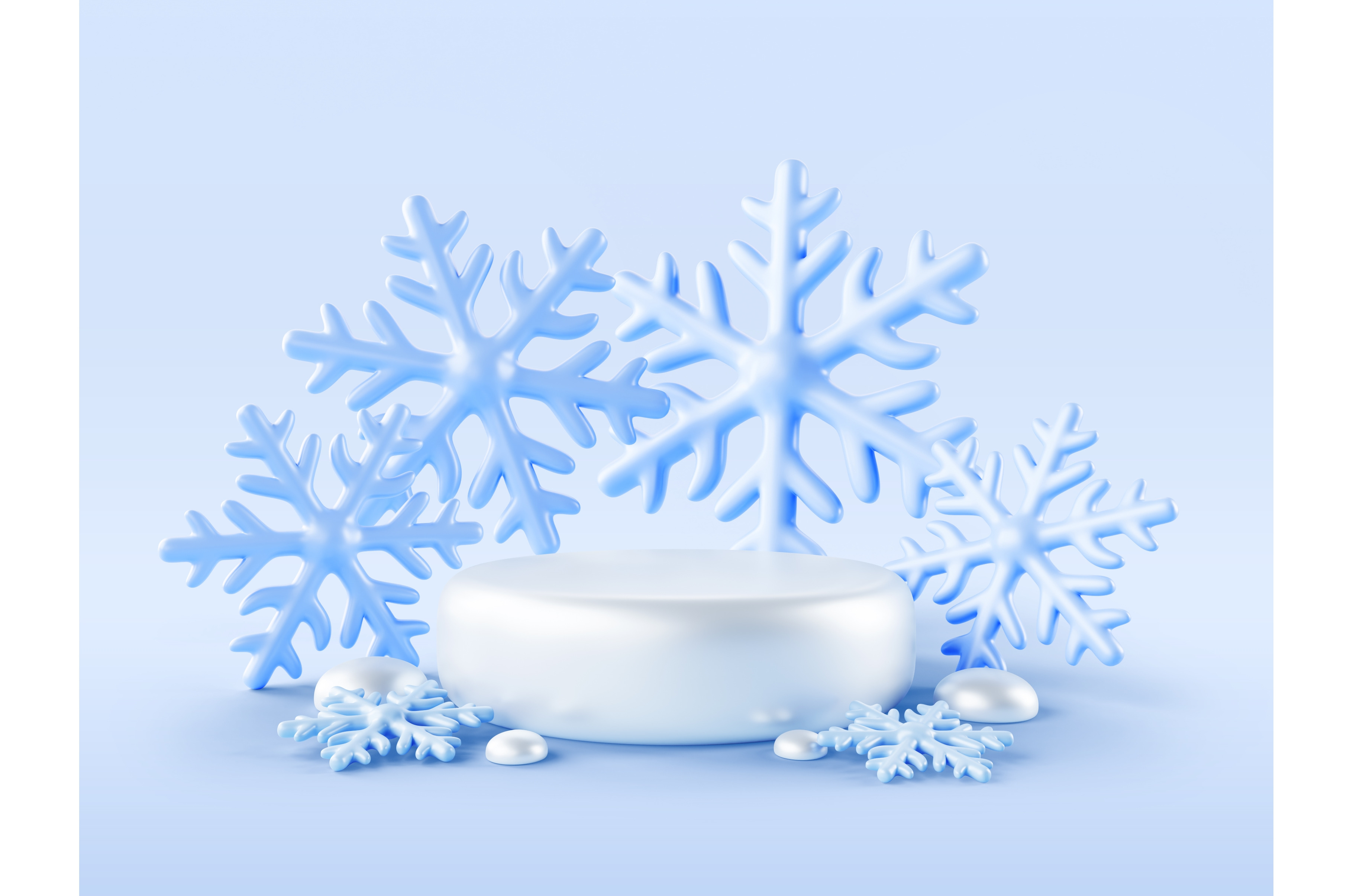 3d Christmas winter scene with white, an Object 3D Model by Marozhkastudio