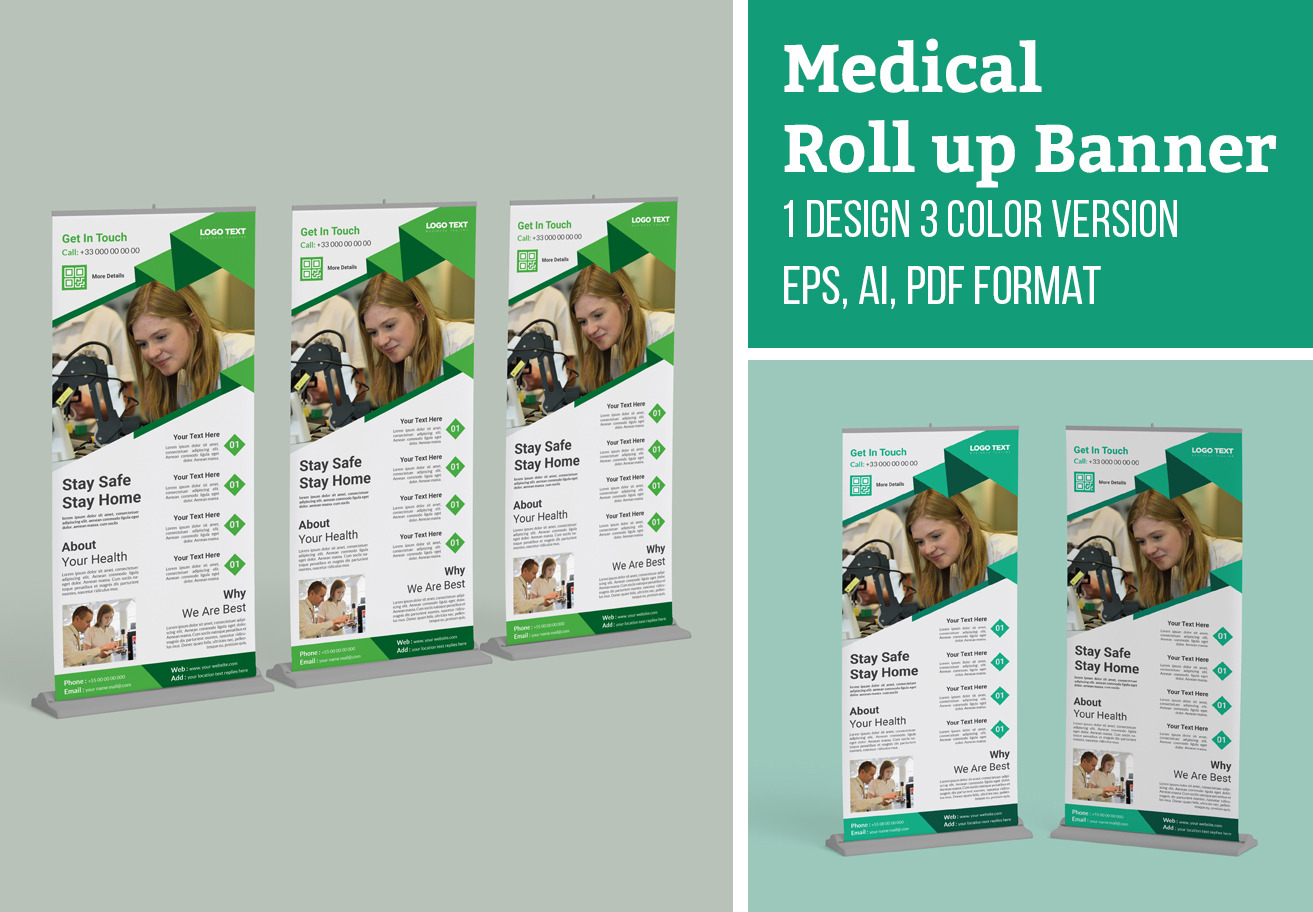 Medical Health Care Roll-Up Banner, a Stationery Template by MRI STUDIO