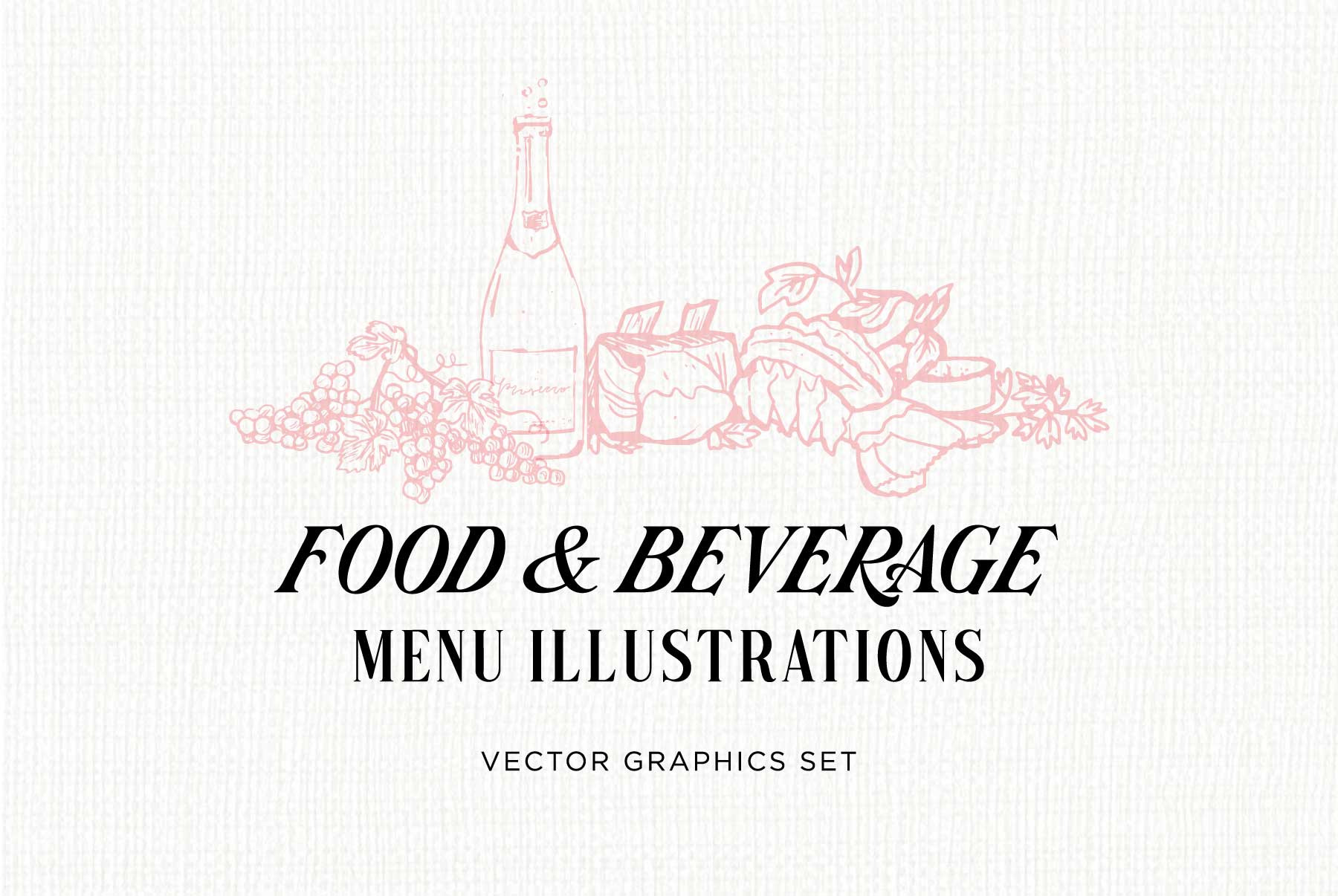 Food & Beverage Illustrated Vectors, a Graphic by Paper & Poste