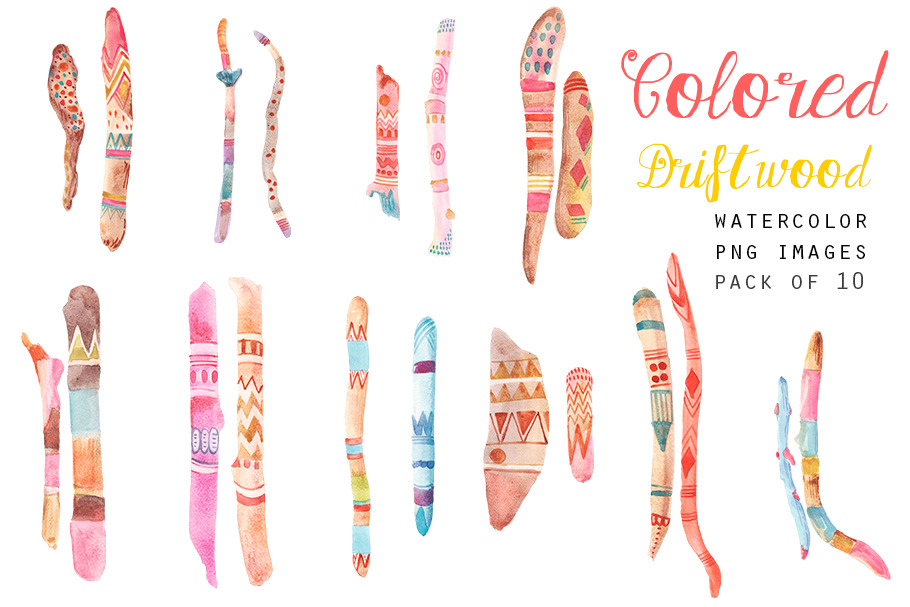Watercolor tribal elements clipart, an Illustration by YesFoxy ...