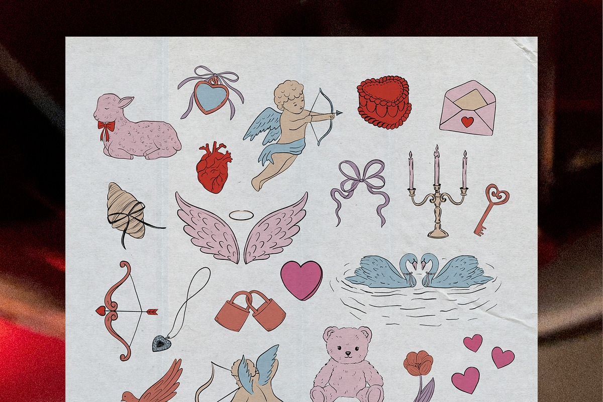 Love's Whispers. Line art & Doodle, an Object Graphic by Lidberia