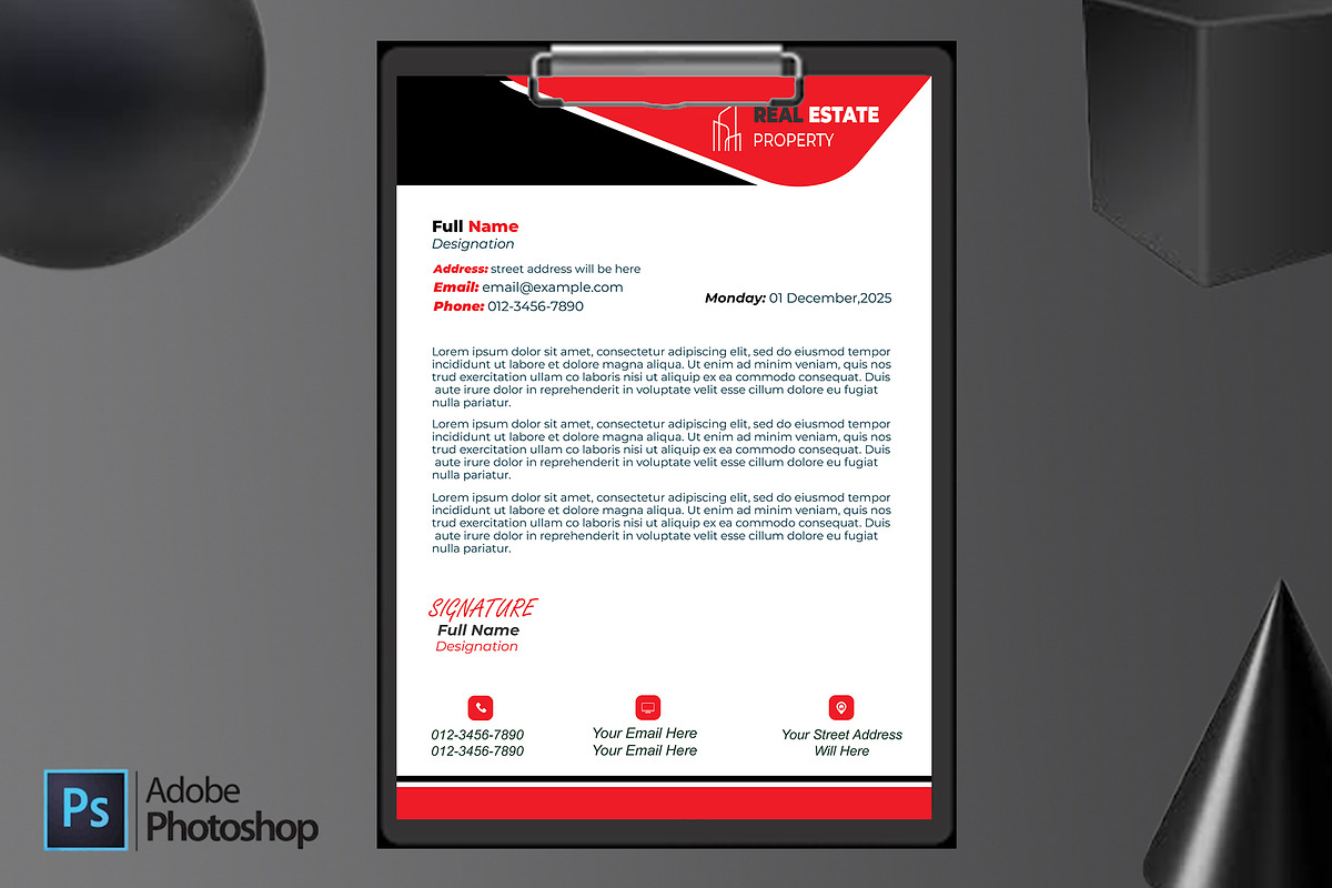 Modern Letterhead Layout Template