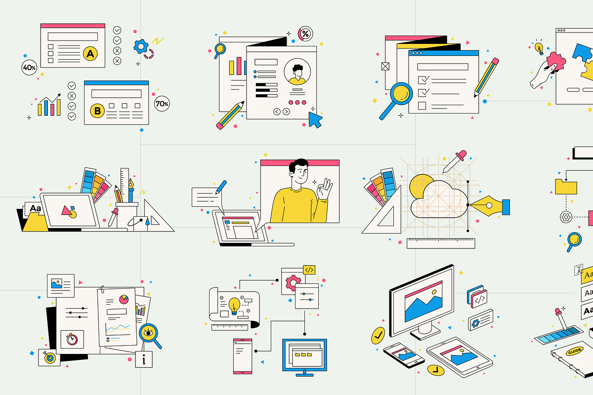 UI/UX Design Illustration Set