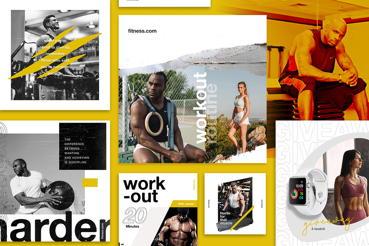 FITNESS INSTAGRAM BUNDLES | Creative Market