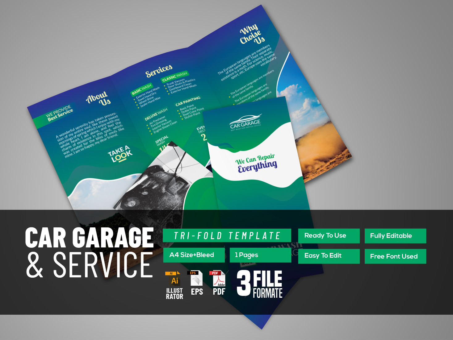 Car Garage Brochure Template, a Brochure Template by MRI STUDIO