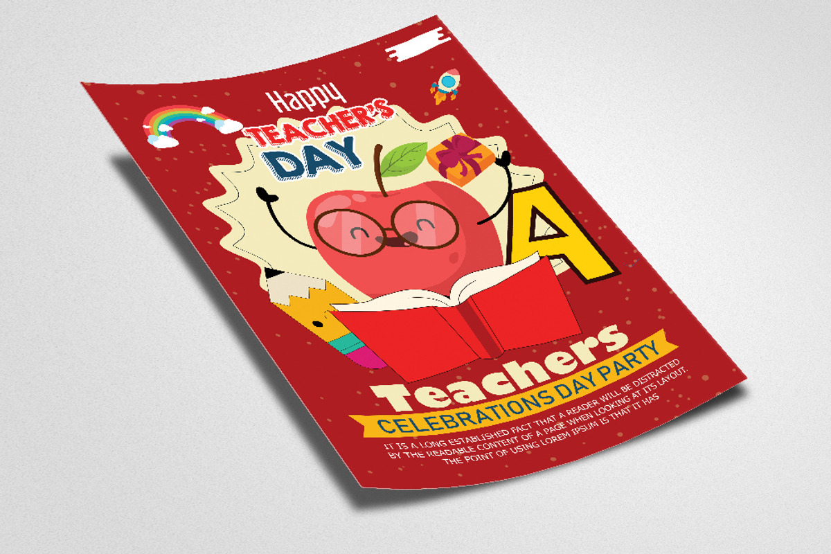 Teacher's Day Celebration Flyer, a Flyer Template by Psd Templates