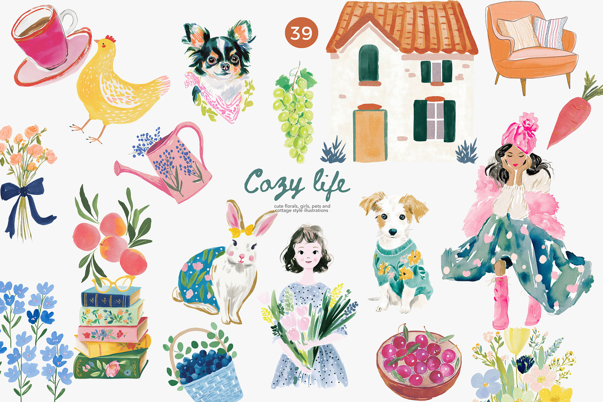 Cozy life clipart bundle