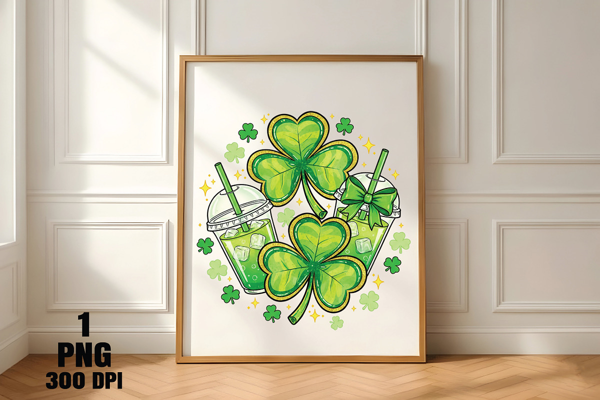 Lucky and Caffeinated png, an Illustration by Daily.Designs