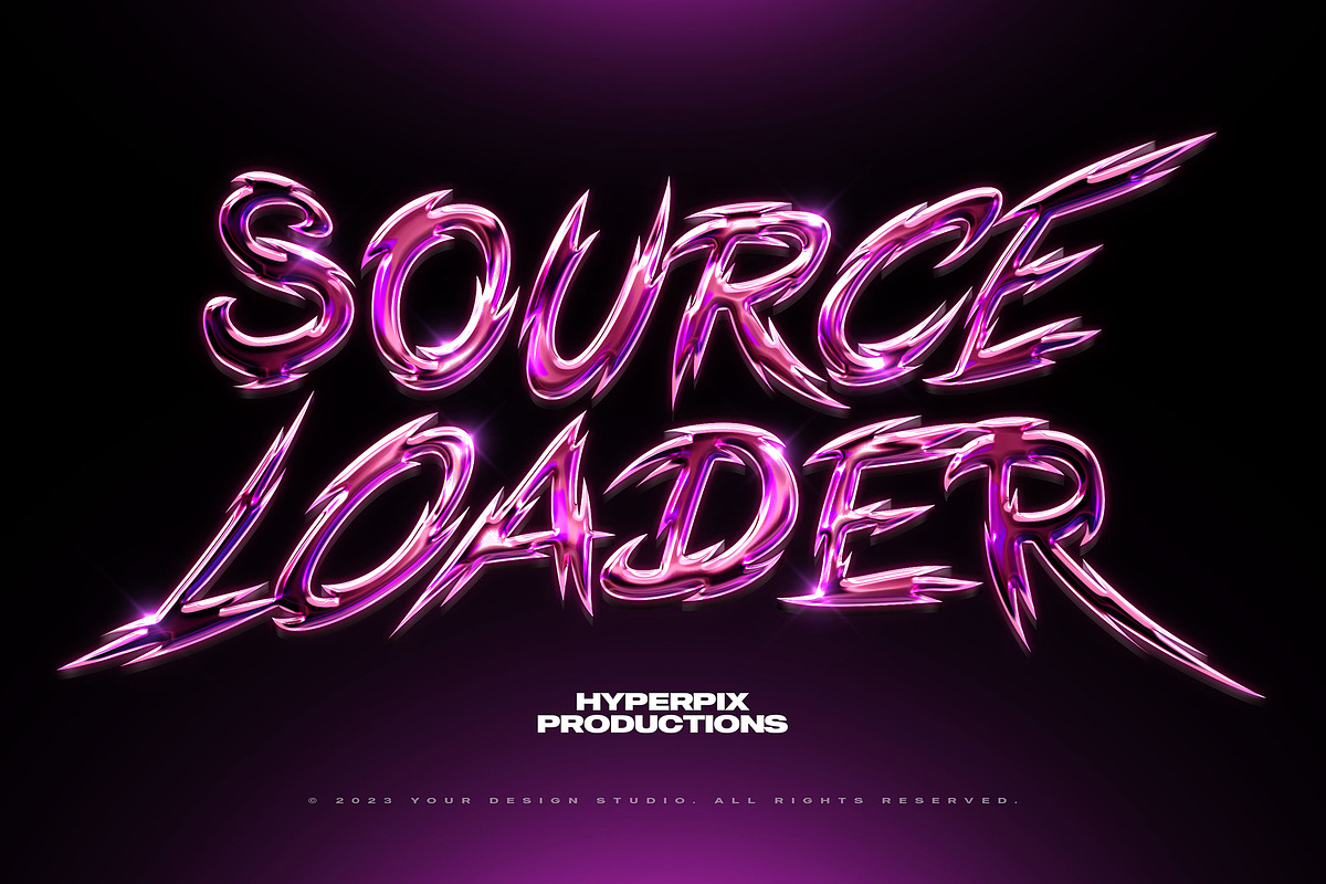 Chrome Text Effects Bundle 02, a Layer Style Add-On by Hyperpix Productions