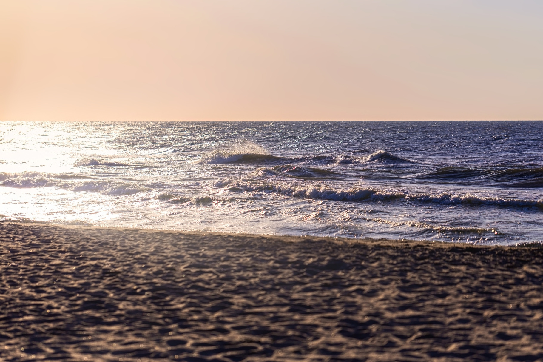 Sea horizont and sand beach at early, a Nature Photo by BeOGraphic