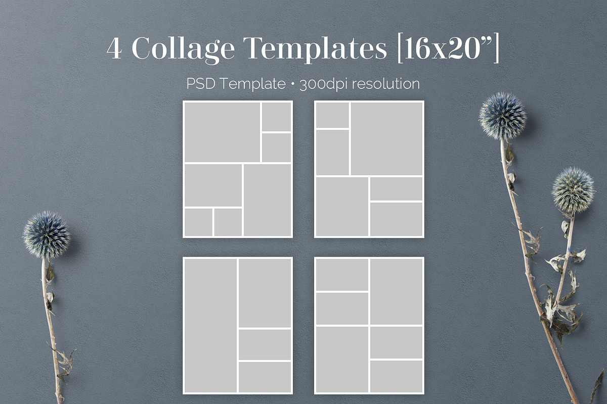 4 16x20 Collage Boards PSD Templates, a Templates & Theme by ...
