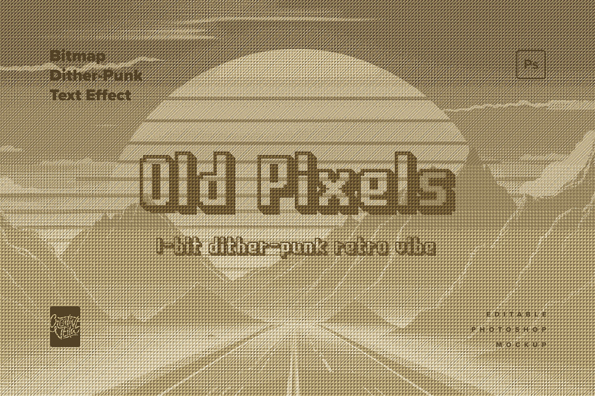 Bitmap Dither Text Effect Set, a Layer Style Add-On by Creative Veila