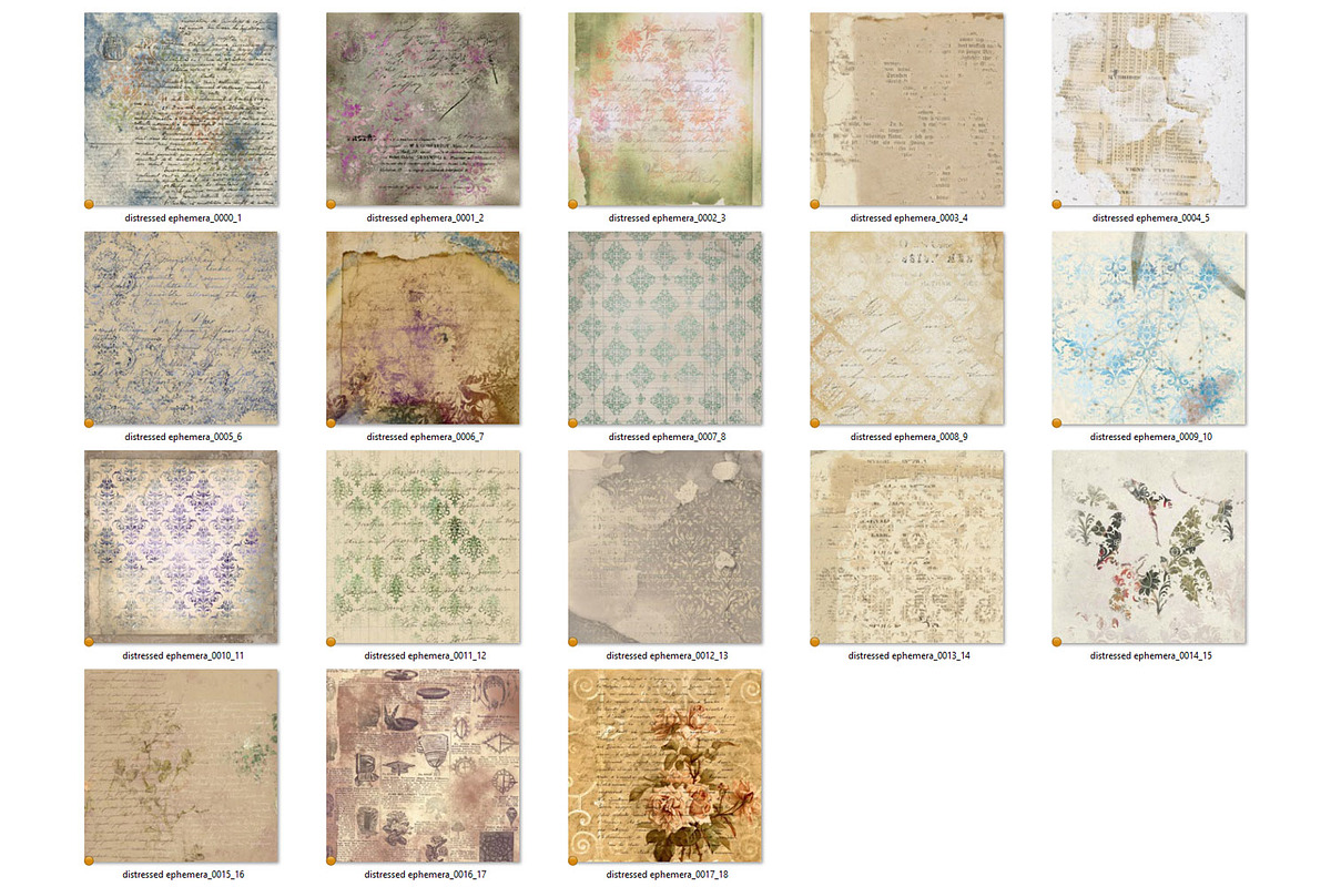 Distressed Ephemera Textures, a Texture Graphic by Digital Curio ...