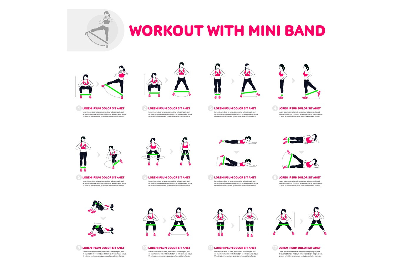 Workout with mini band | Healthcare Illustrations ~ Creative Market