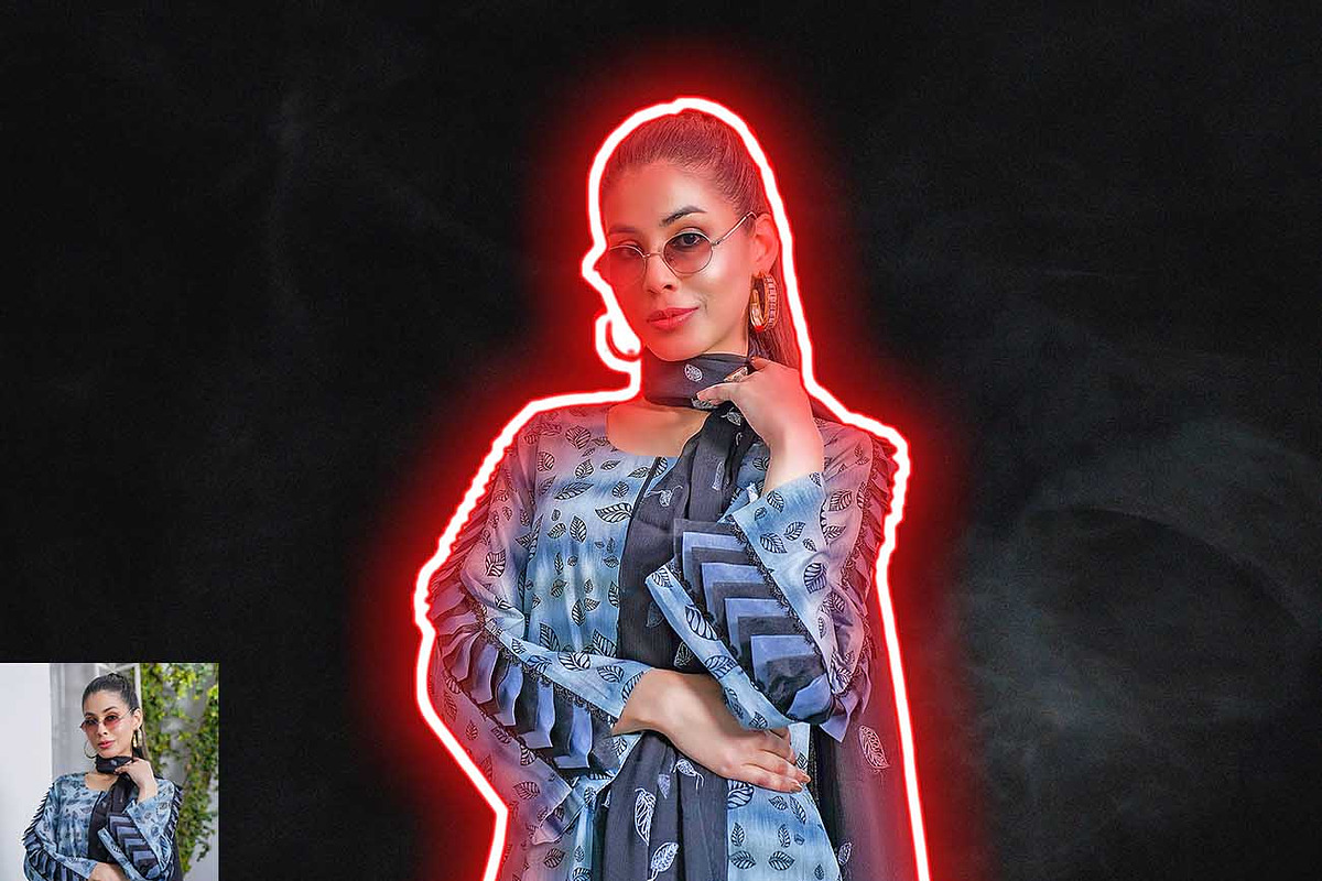 Neon Outline Effect Photoshop Action, an Action Add-On by Studio Retouch