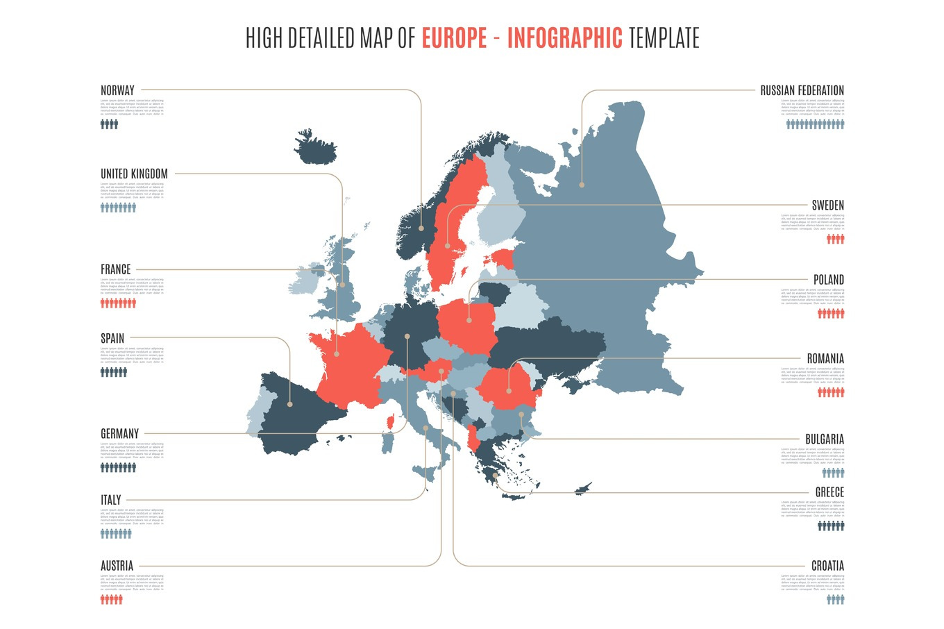High detailed map of Europe, a Transportation Illustration by rikkyal ...