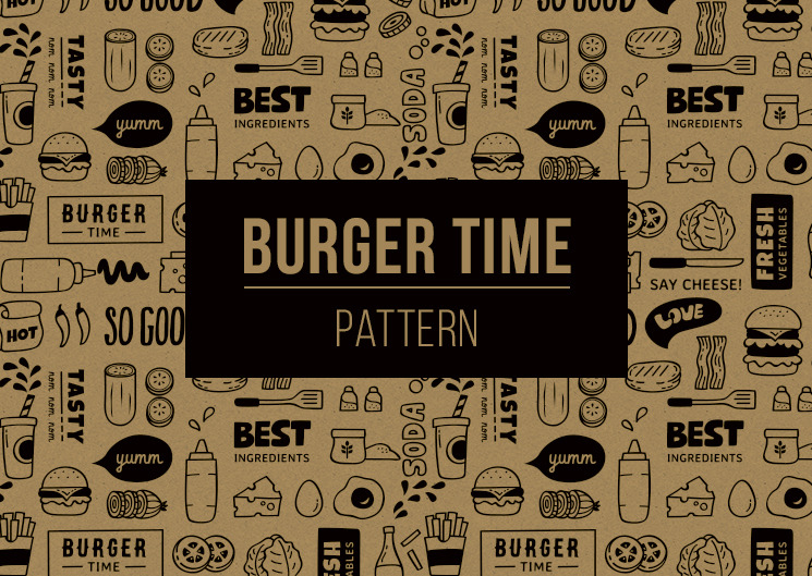 Burger Pattern, a Pattern Graphic by Ladle&co.