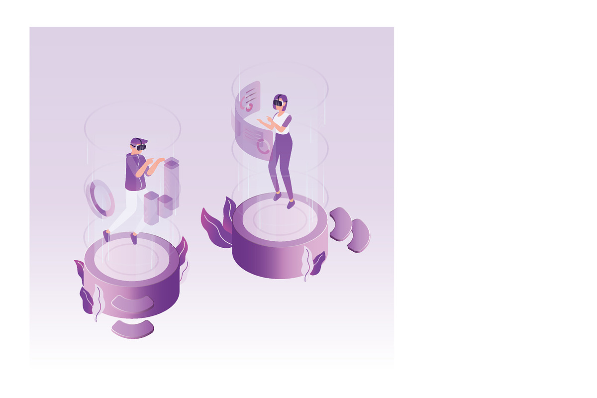 Virtual reality concept banner, a Person Illustration by Good Studio