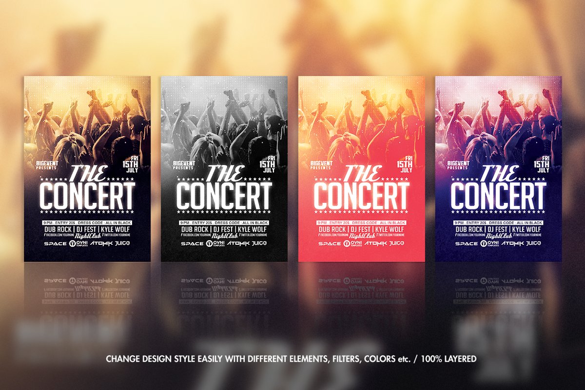 THE CONCERT BAND Flyer Template, a Flyer Template by OVNI-TEMPLATES