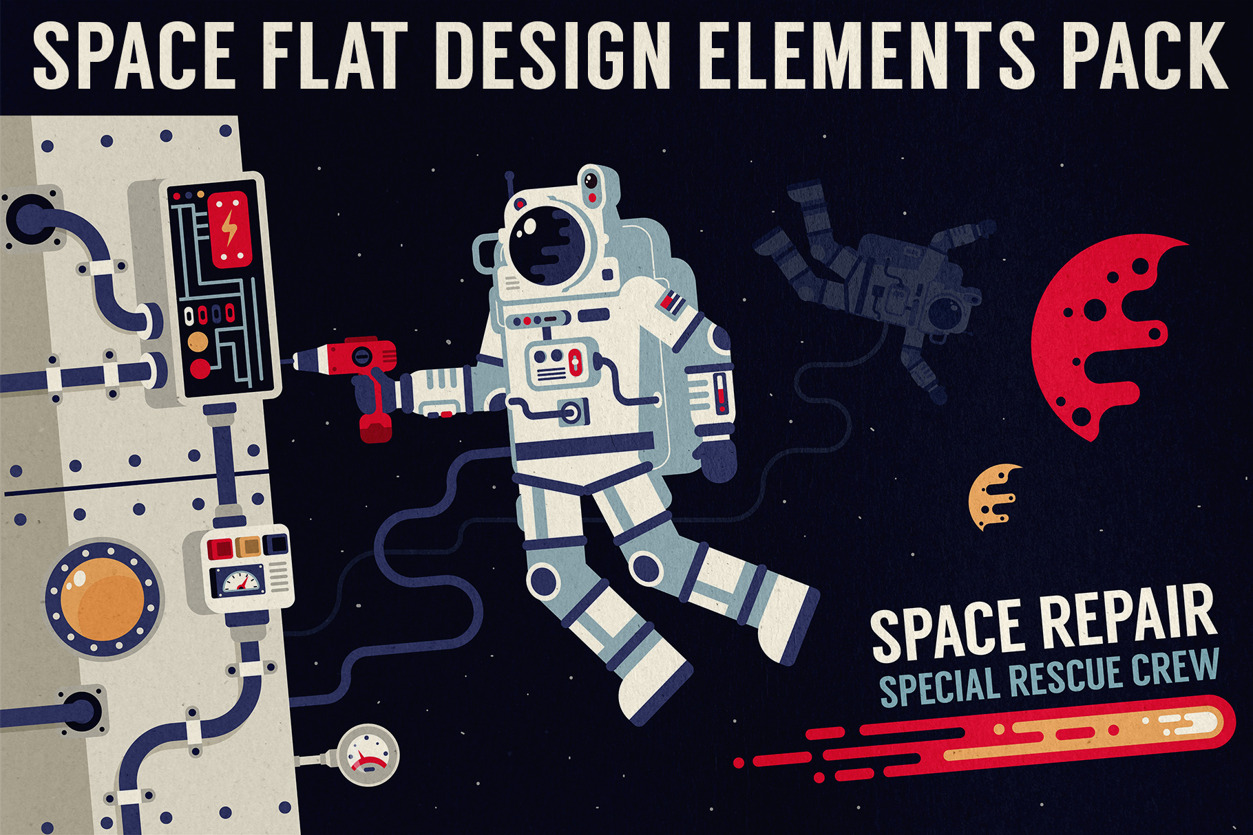 Space Design Elements Pack, an Object Illustration by Agor2012 shop