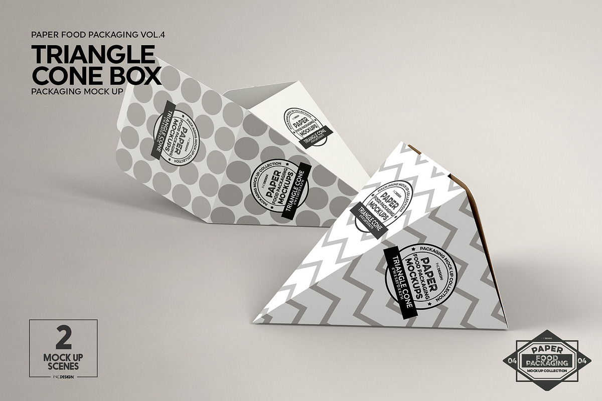 Triangle Cone Box Mockup, a Packaging Mockup by INCDesign