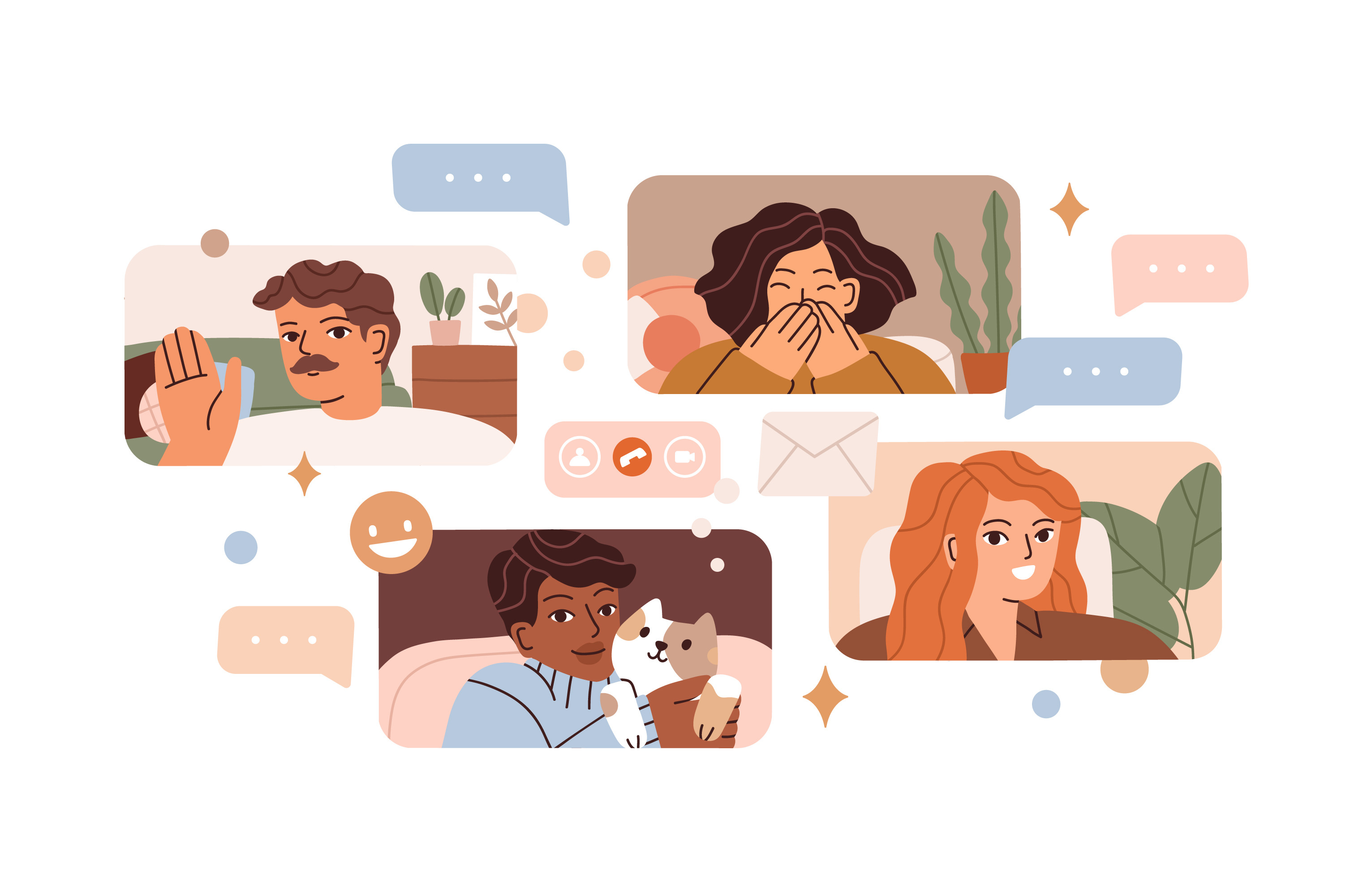 People communicating online concept, a Person Illustration by Good Studio