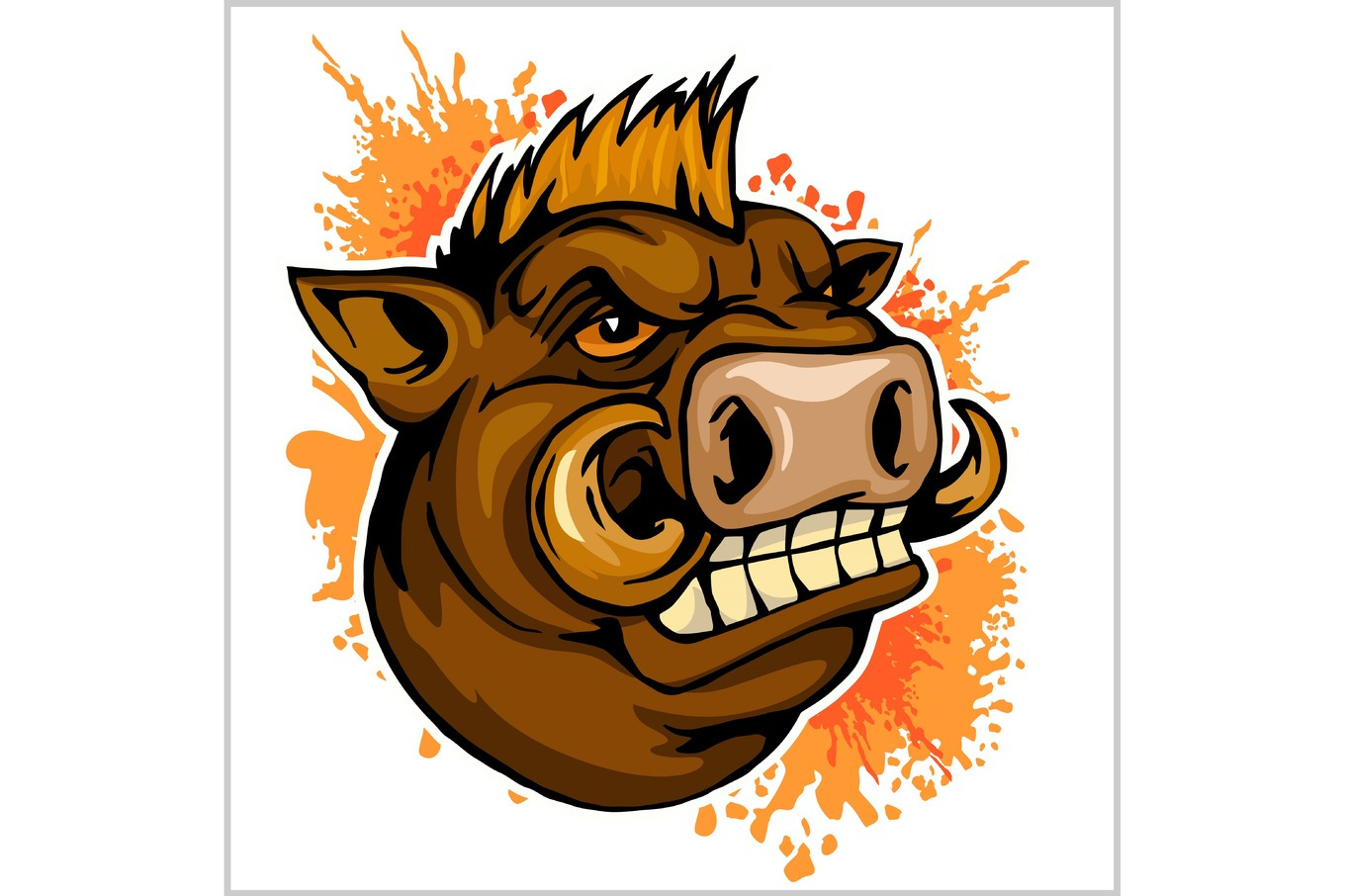 wild boar head mascot, an Animal Illustration by Digital-Clipart ...
