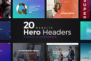 20 Website Hero Headers, an UI Kit Template by KL-Webmedia