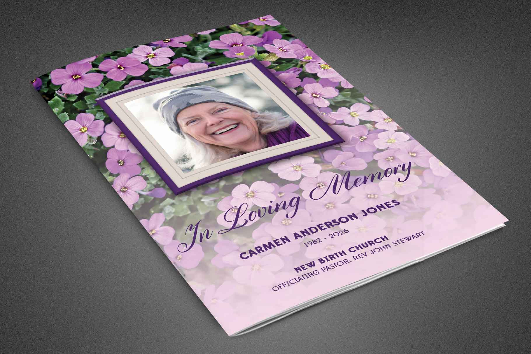 Purple Funeral Program Template, a Brochure Template by loswl ...