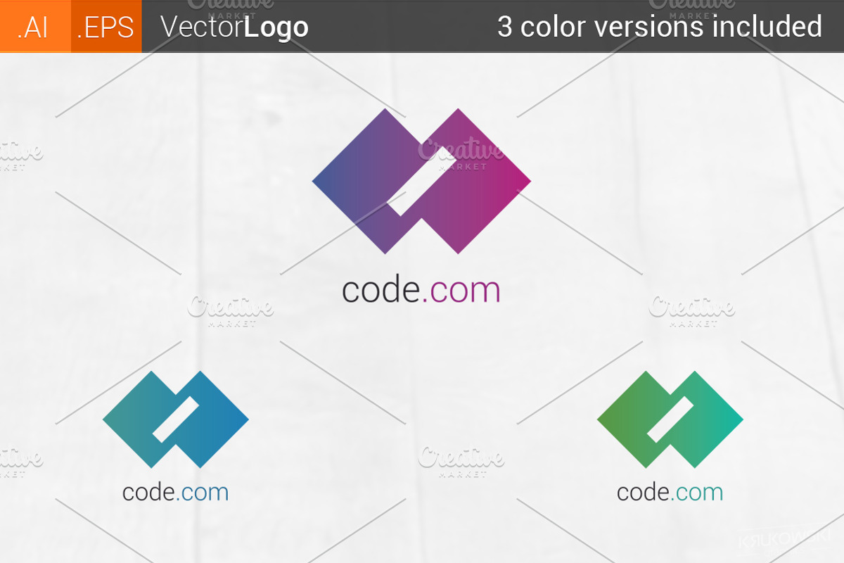 Code Logo, a Branding & Logo Template by Krukowski Graphics