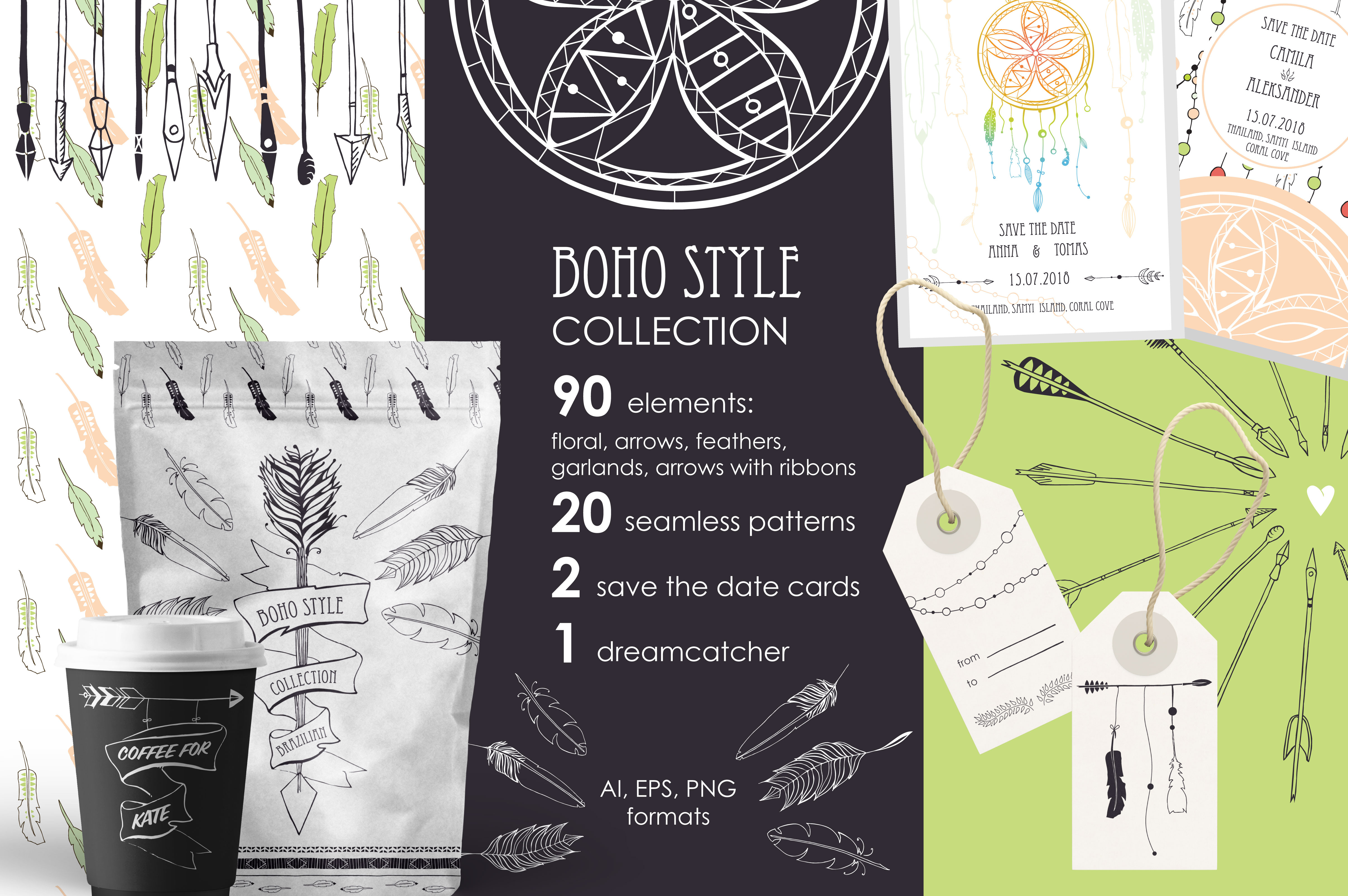 Boho style collection, an Object Graphic by KatiaZhe