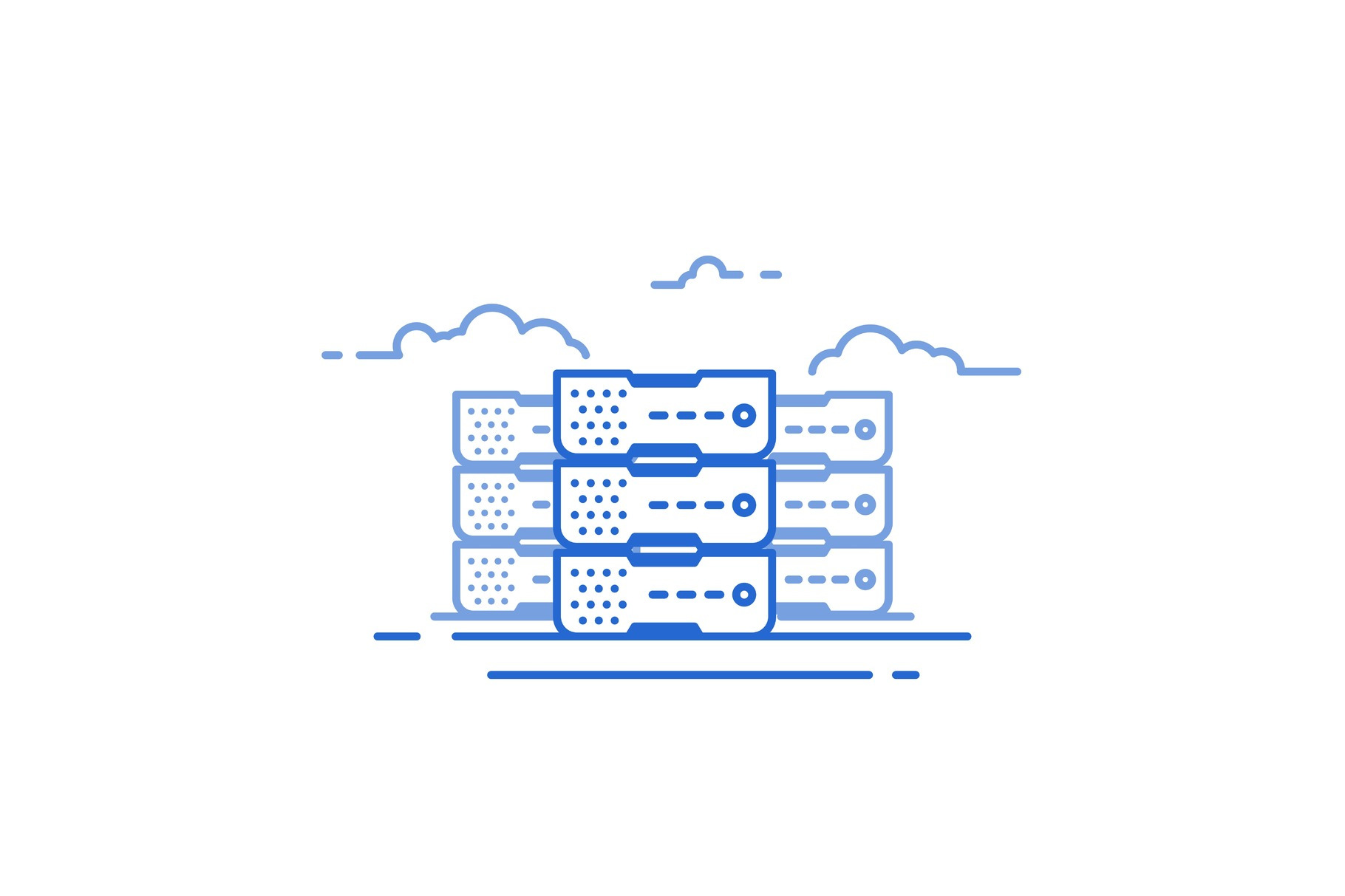 Cloud server line vector, a Technology Illustration by SkyVectors