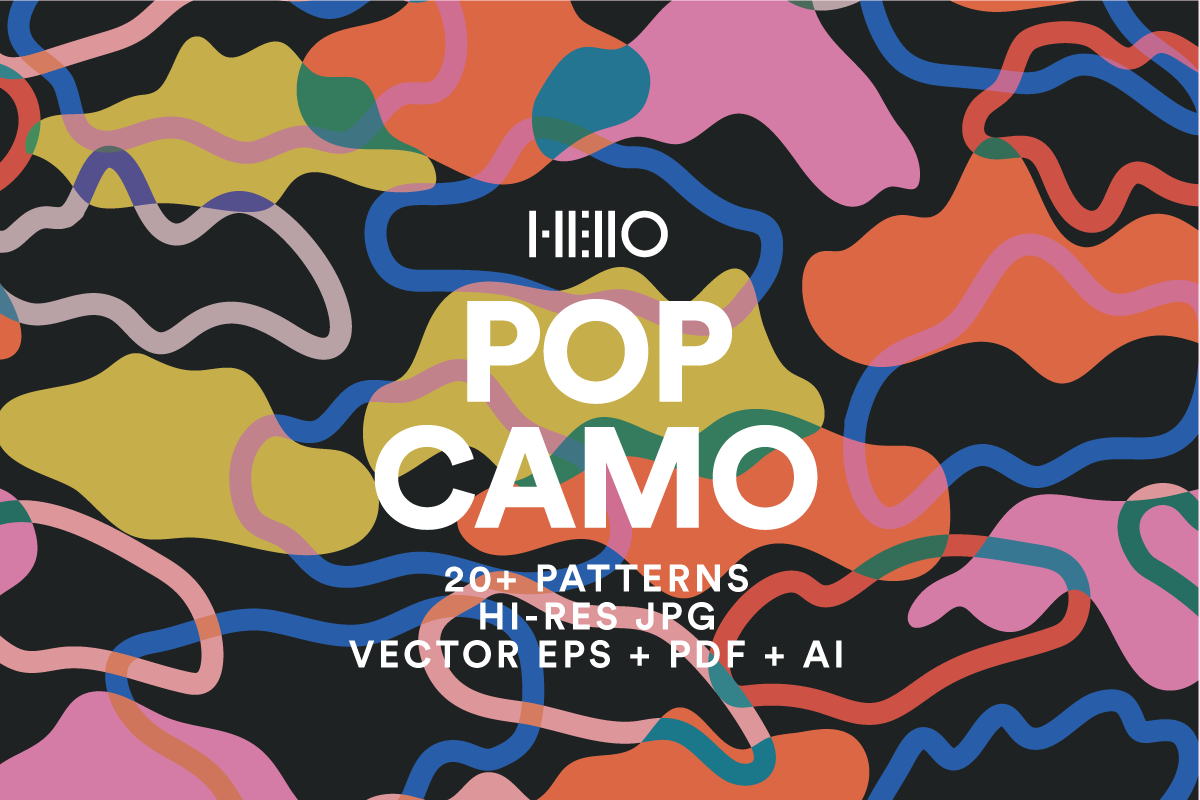 Pop Camo, a Pattern Graphic by Hello Mart