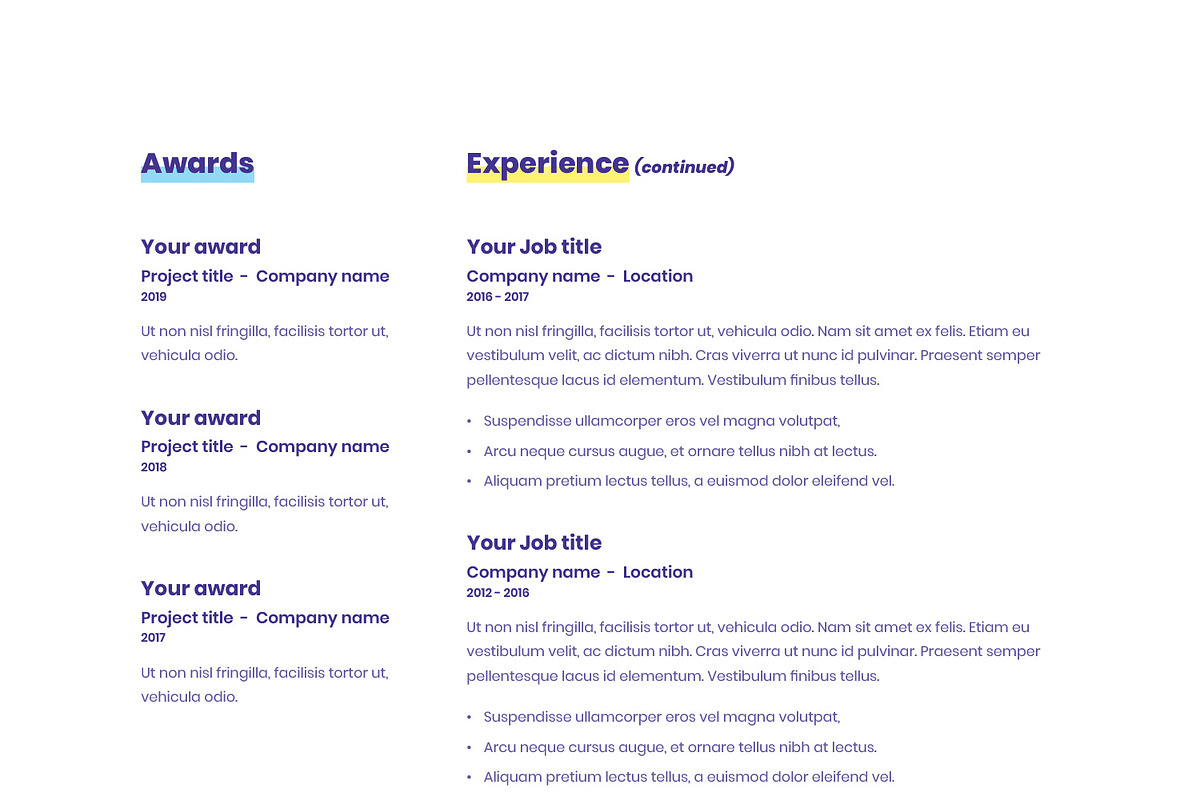 Jess | CV / resume template, a Resume Template by CV house