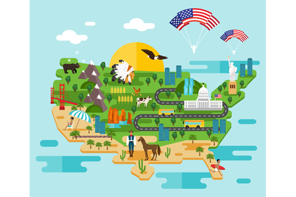 Infographics about America., an Illustration by artbesouro | Creative ...