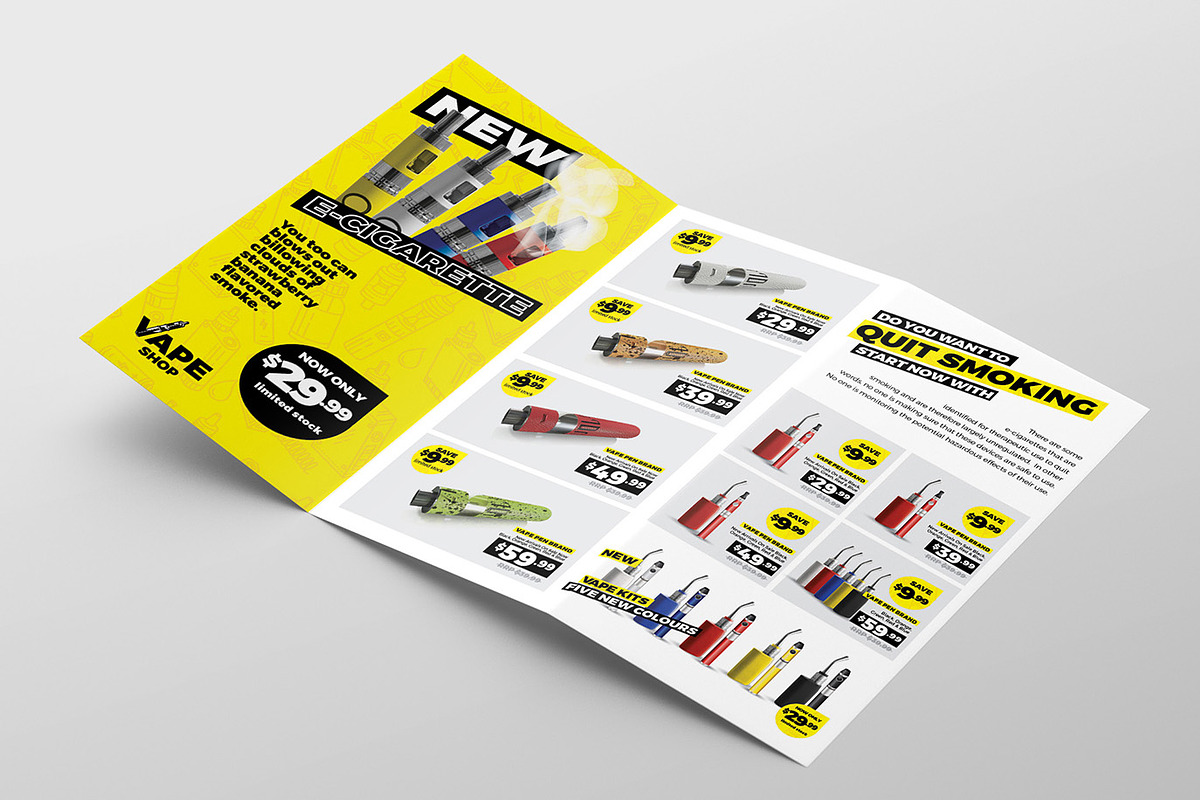 Vape Shop Trifold Brochure Template, a Brochure Template by BrandPacks