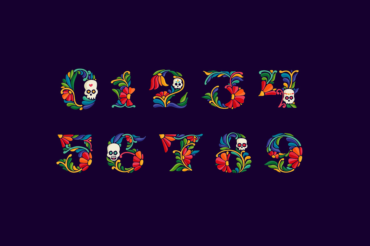 Mexican Pattern Colored font, a Symbol Font by kaer_shop