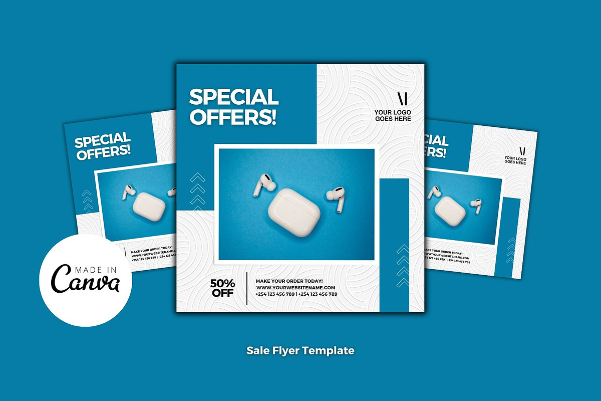 Airpods Sales Canva Flyer Template, a Social Media Template by MK ...