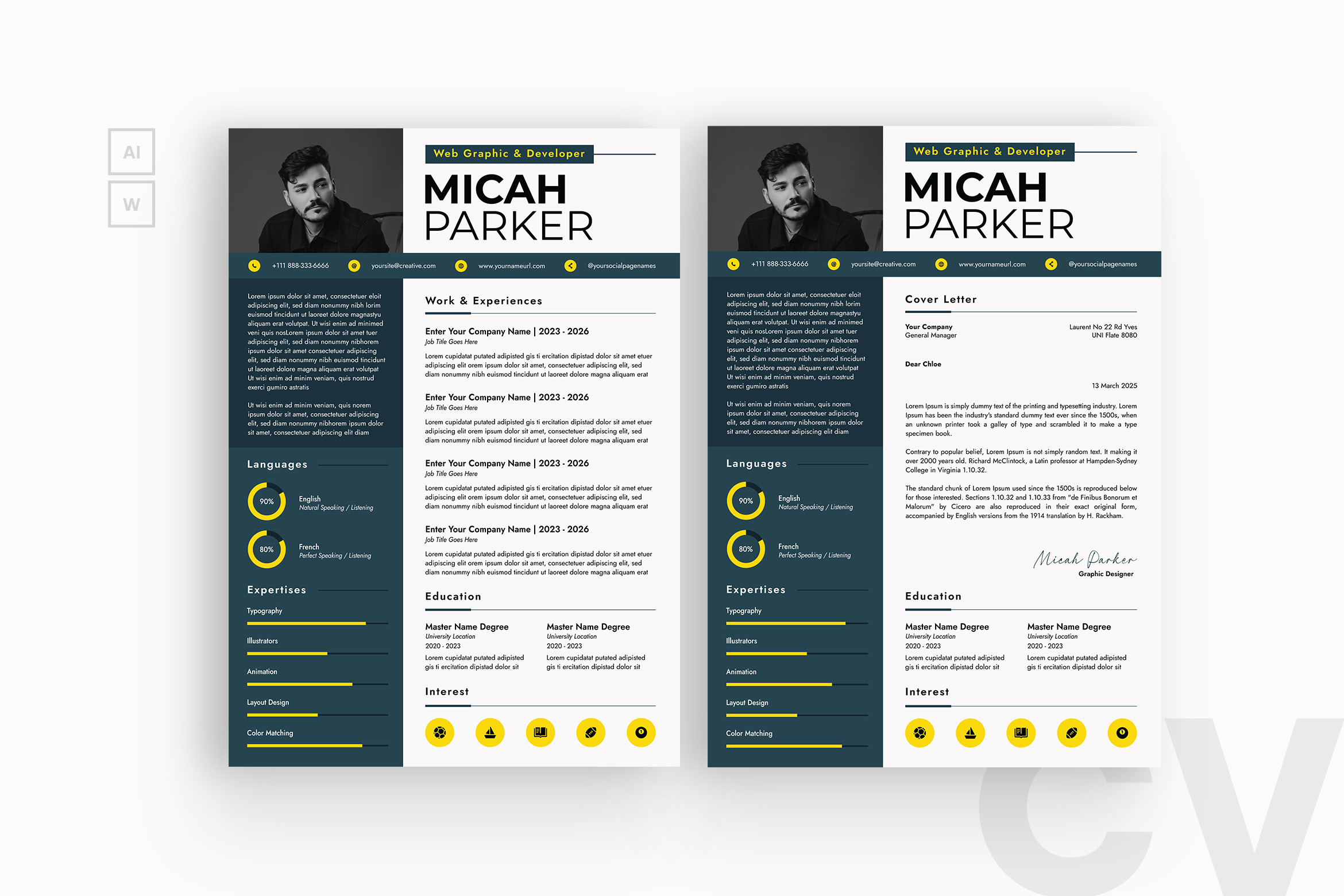 Creative Design Resume CV, a Resume Template by iDoodle Studio