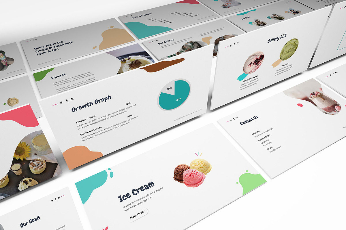 Ice Cream Powerpoint Template, a Presentation Template by Formatika Studio