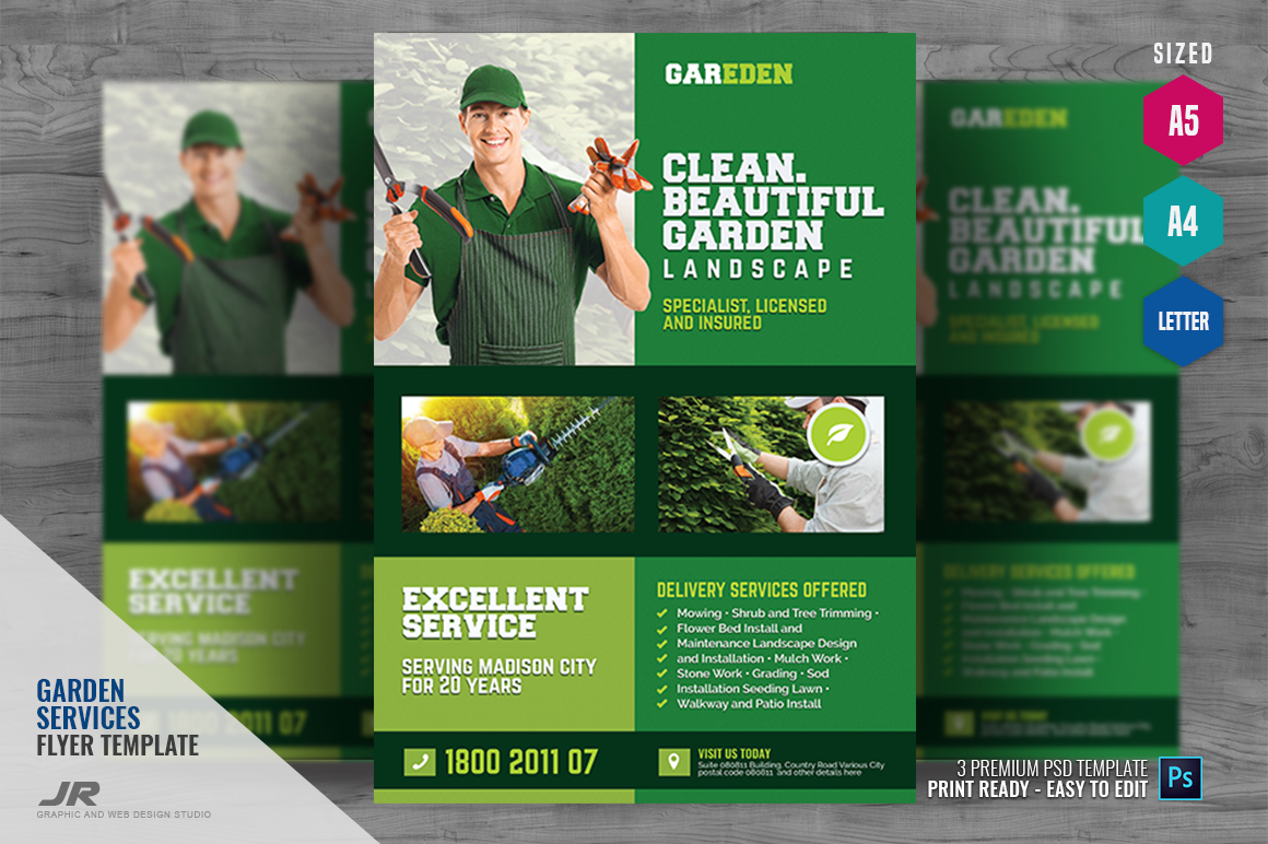 Landscaping and Garden Service Flyer, a Flyer Template by PSDPixel ...