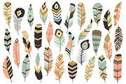 31 Tribal Feathers Vector & PNG, a Decorative Illustration by Kenna ...
