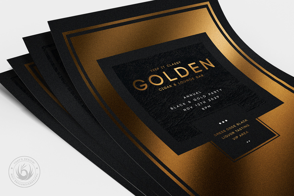 Black and Gold Flyer Template Design