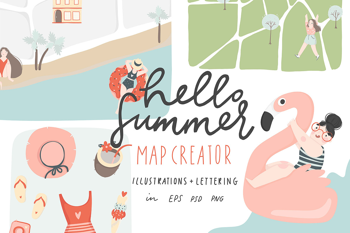 Summer map & card creator BIG BUNDLE